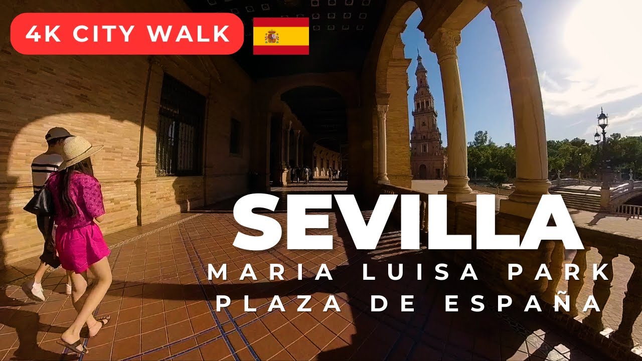 SEVILLE Spain | 4K Peaceful Walking Tour around PLAZA DE ESPAÑA and Maria Luisa Park WITH ...