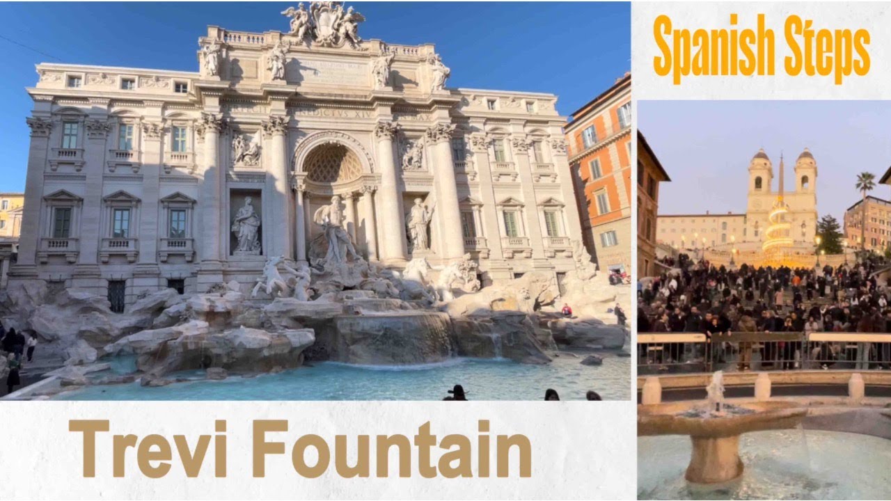 Famous Tourist Attraction In Rome - Trevi Fountain I Spanish Steps - FUGADA