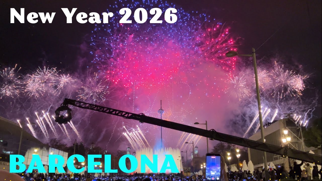 Barcelona New Year’s Eve 2026 🎆 | Plaça d’Espanya Countdown & Fireworks ...